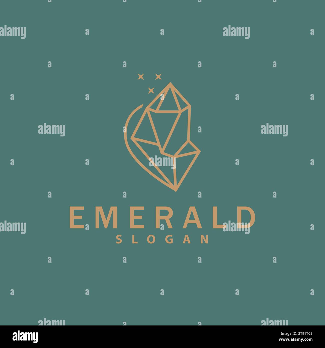 Emerald Logo, Gemstone Vector, Luxurious Premium Vintage Retro Elegant ...