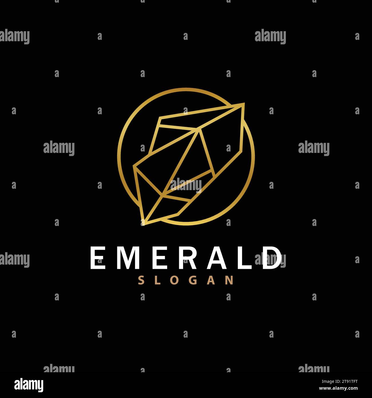 Emerald Logo, Gemstone Vector, Luxurious Premium Vintage Retro Elegant ...