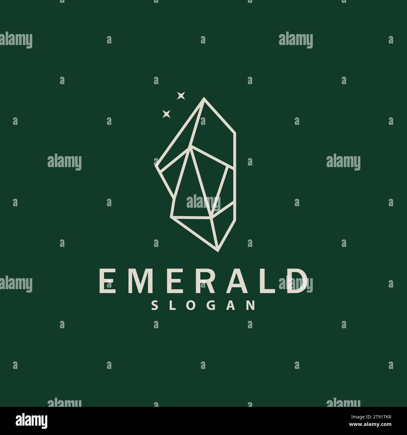 Emerald Logo, Gemstone Vector, Luxurious Premium Vintage Retro Elegant ...