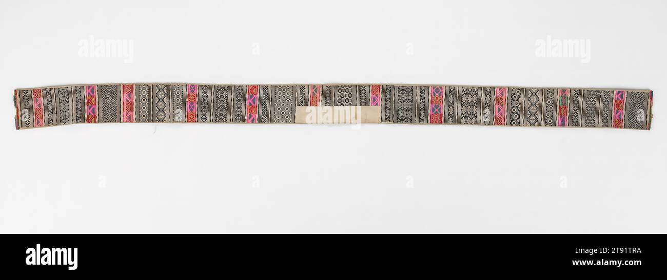 Turban, 53 1/2 x 3 1/4 in. (135.89 x 8.26 cm), Cotton, China Stock ...
