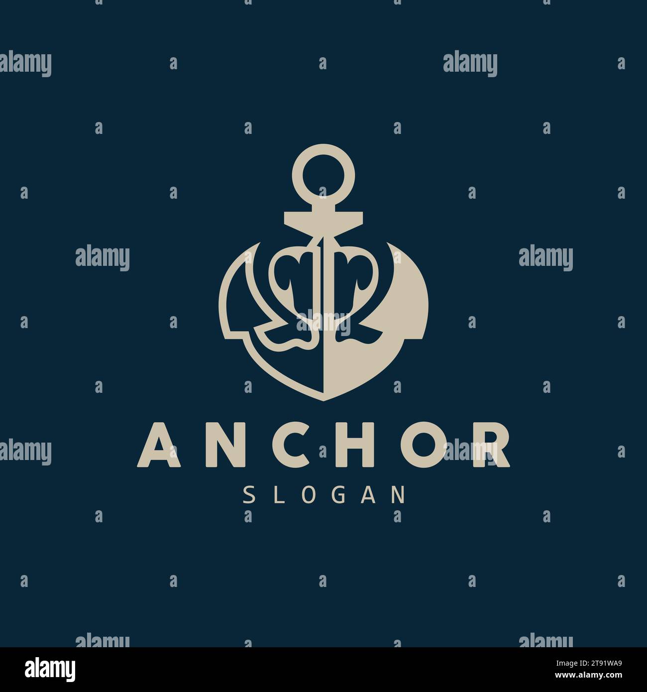 Anchor Logo, Ocean Ship Vector, Simple Minimalist Design, Anchor Icon ...