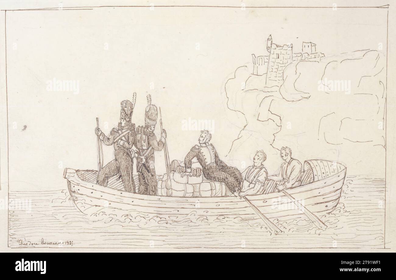 Military Figures in a Boat, 1825, Théodore Rousseau, French, 1812 ...