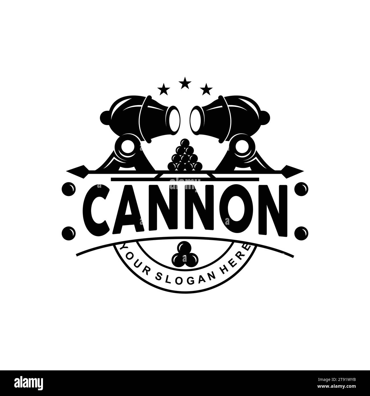 Cannon Logo, Elegant Simple Design Retro Vintage Style, War Artillery ...