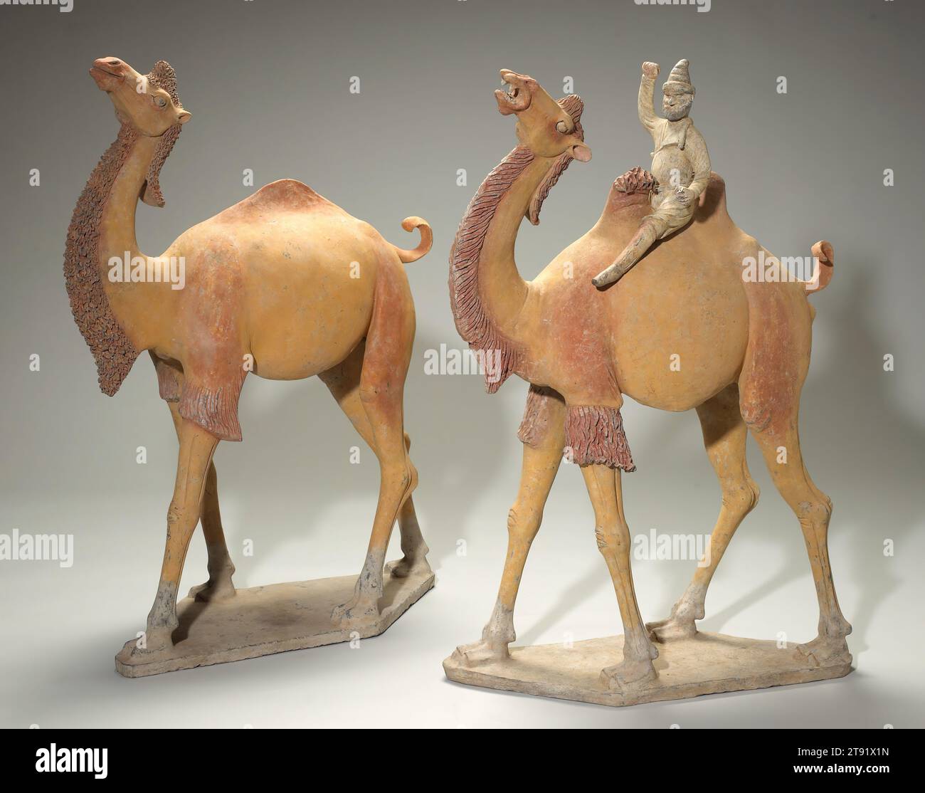 Two camels and a groom (Camel and groom), 618-906, Ceramic, China, 7th ...