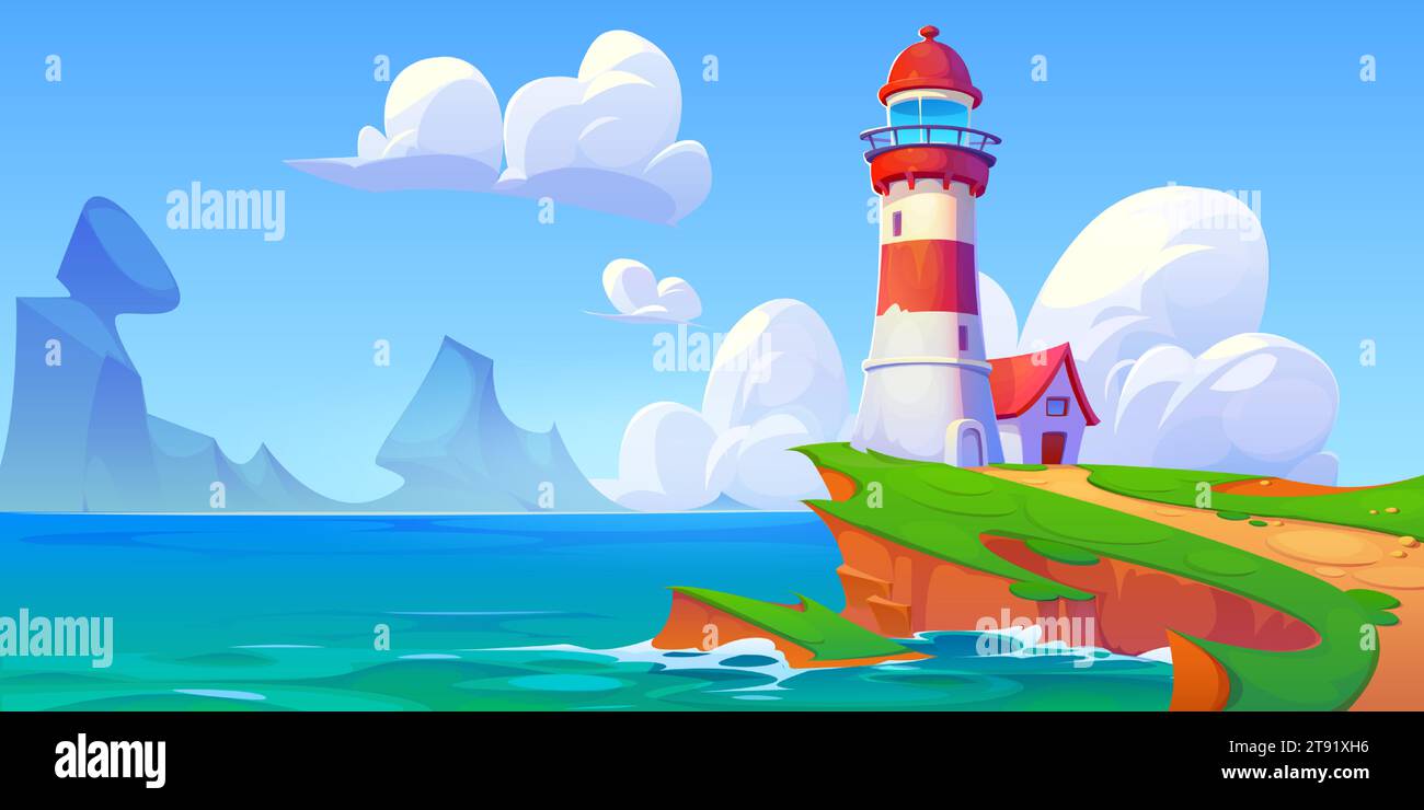 Lighthouse cartoon hi-res stock photography and images - Alamy
