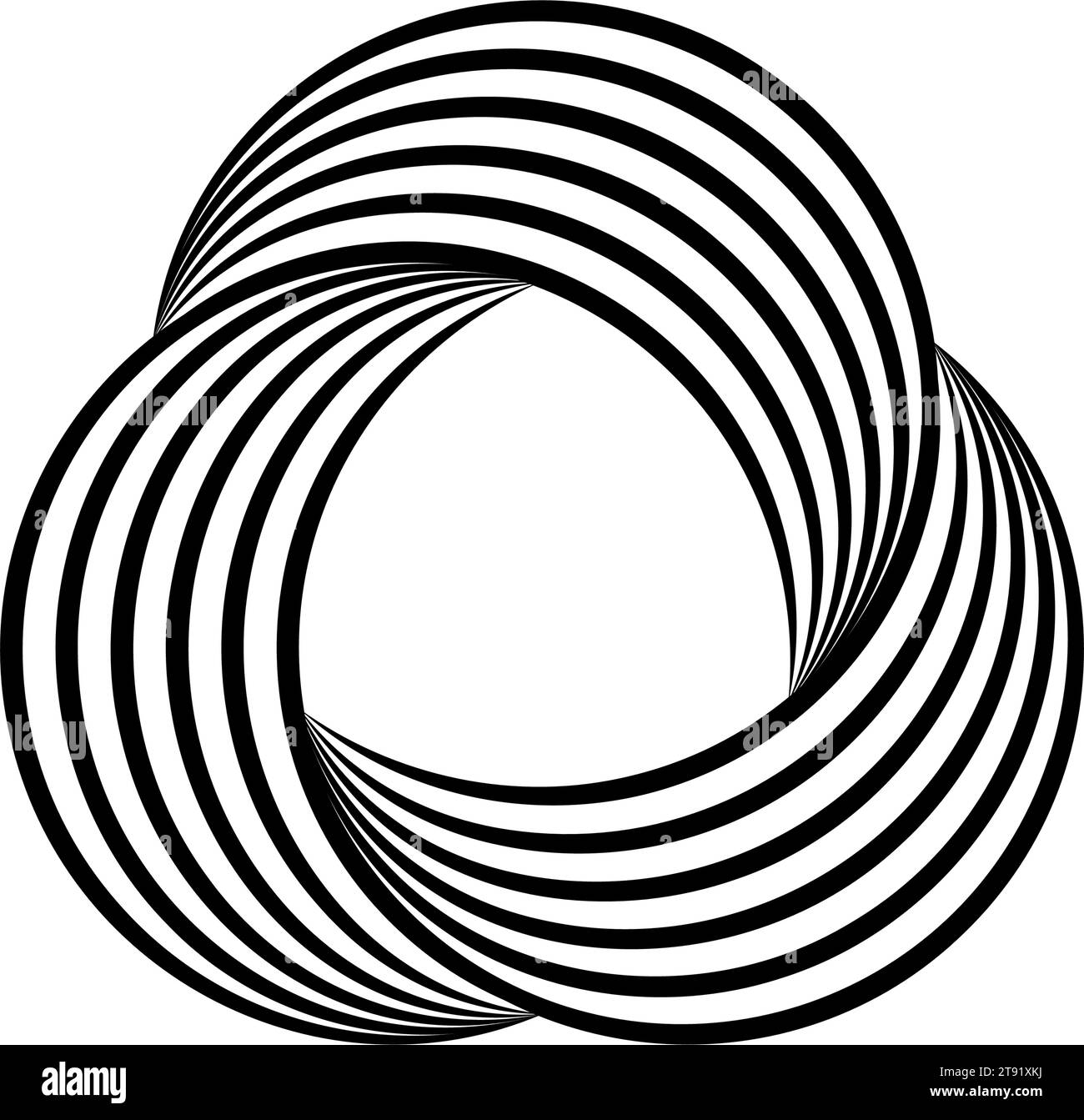 Impossible symbol. Rounded triangle linear shape. Infinite trinity sign ...