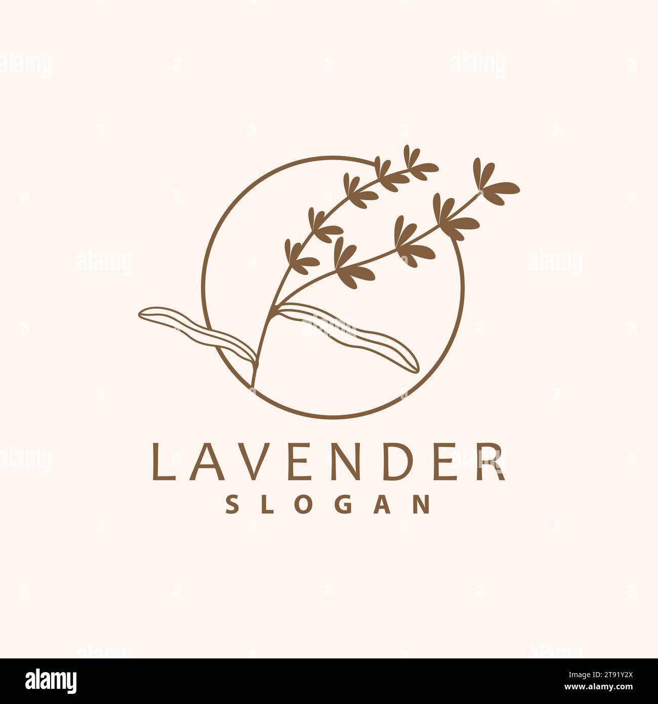 Lavender Logo, Simple Elegant Purple Flower Plant Vector, Greeting Card ...