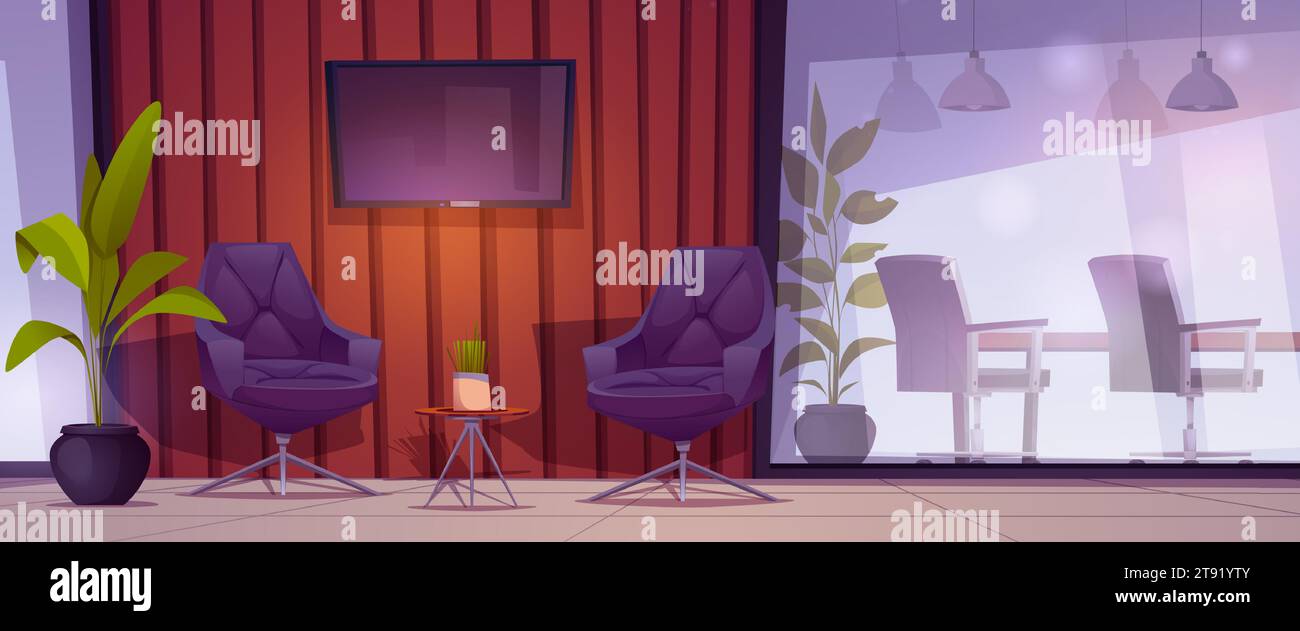 Modern company office with meeting room. Vector cartoon illustration of ...