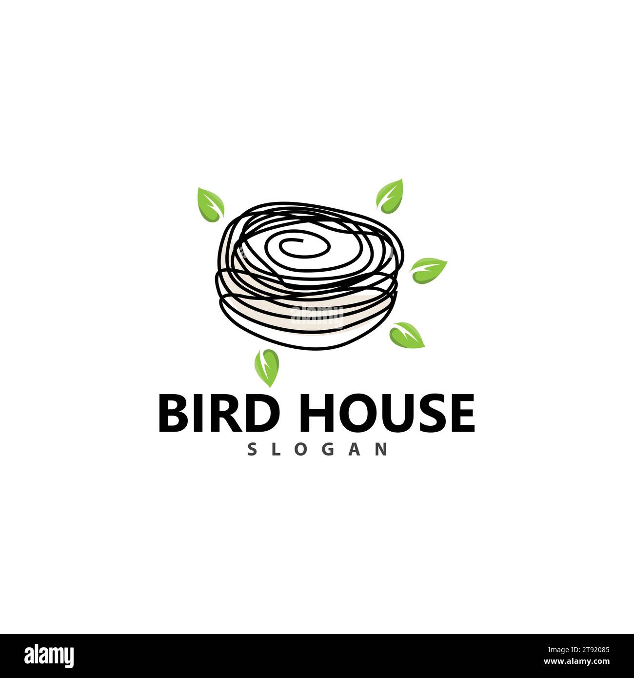 Bird Nest Logo, Bird House Shelter Vector, Modern Line Design ...