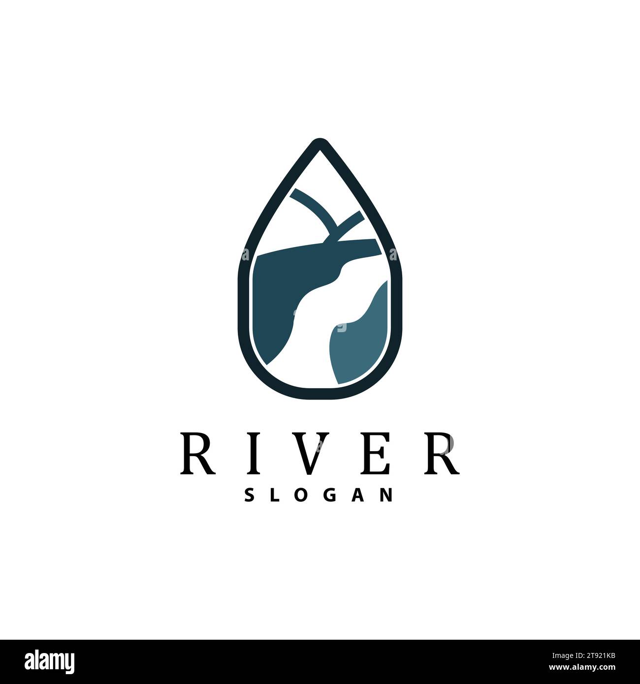 River Logo Design, River Creek Vector, Riverside Illustration With A ...