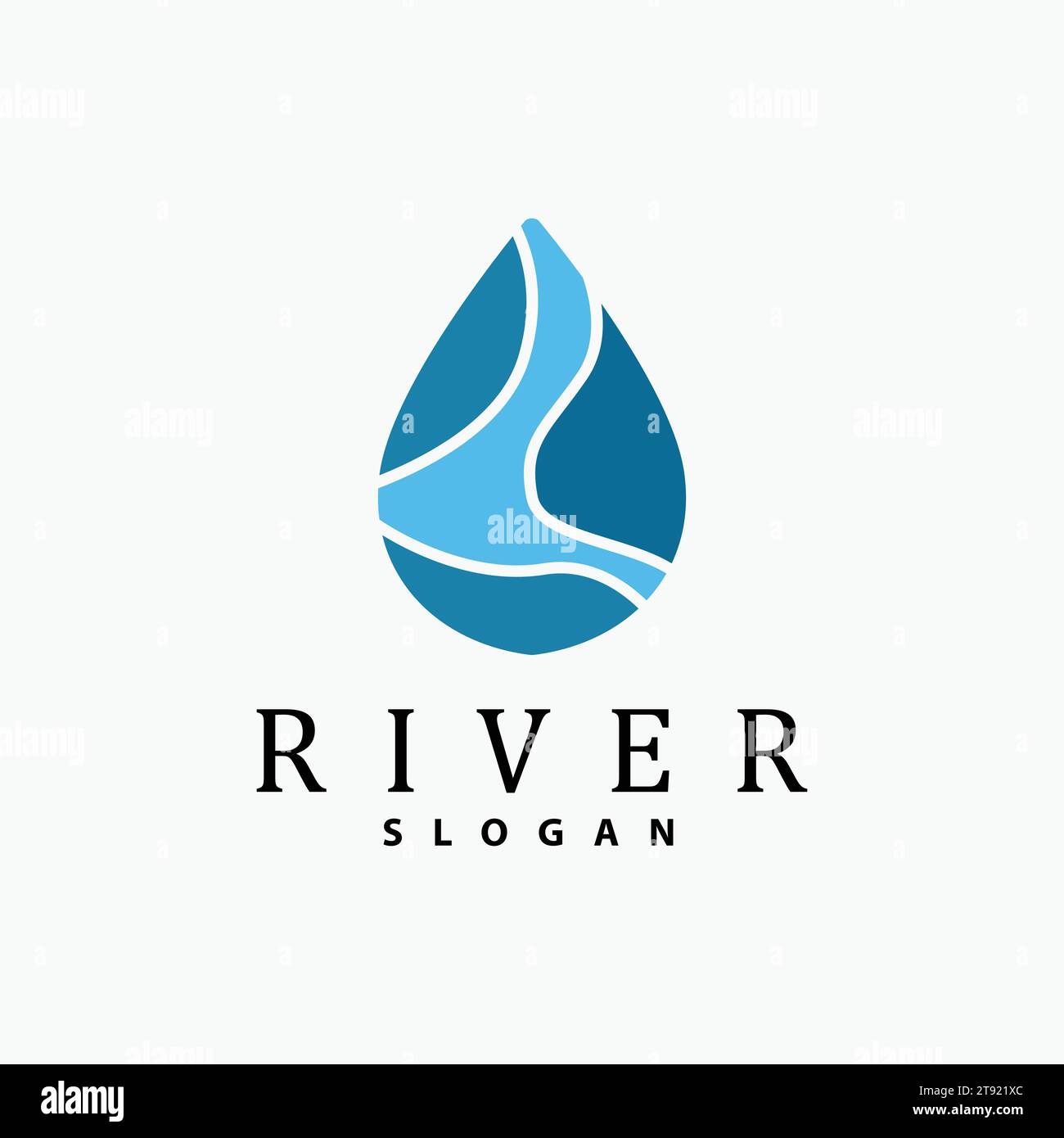 River Logo Design, River Creek Vector, Riverside Illustration With A ...