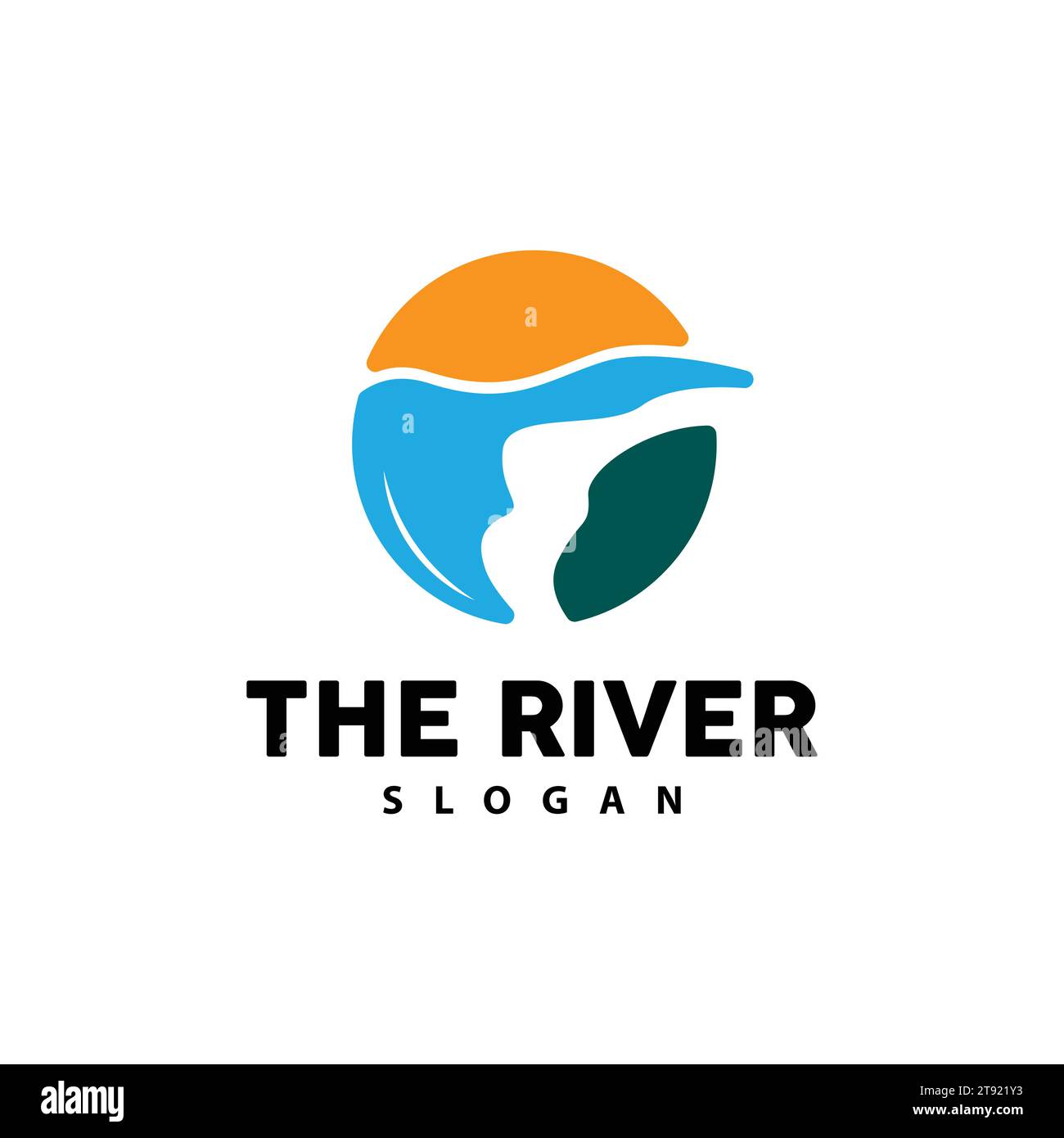River Logo Design, River Creek Vector, Riverside Illustration With A ...
