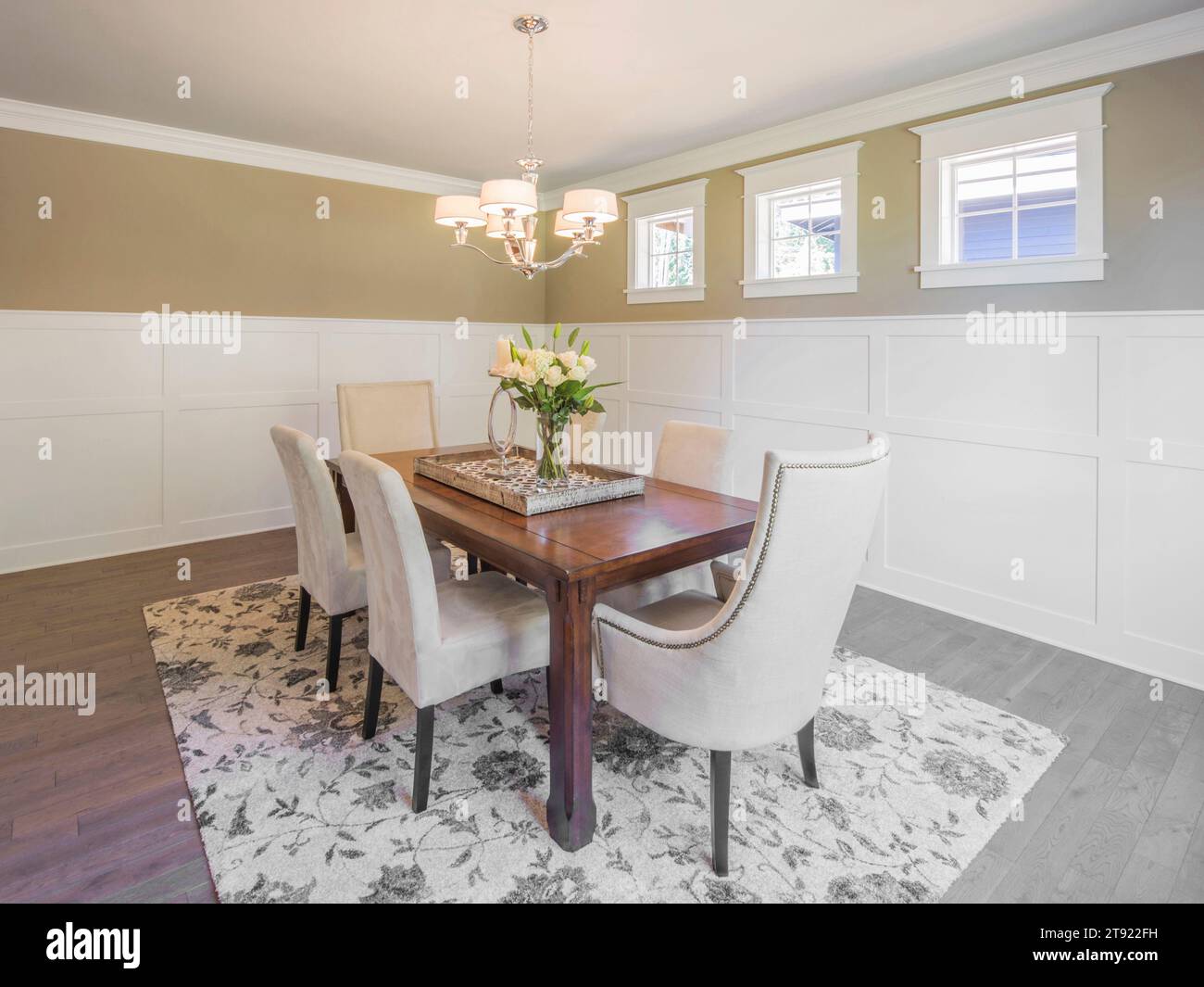 Modern residential dining room interior Stock Photo - Alamy
