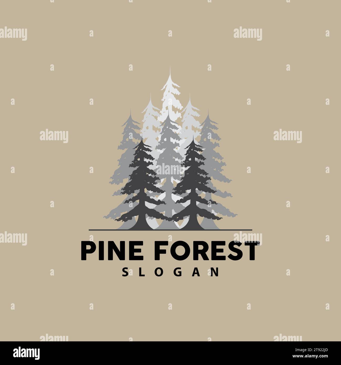 Pine Tree Logo, Luxurious Elegant Simple Design, Fir Tree Vector ...