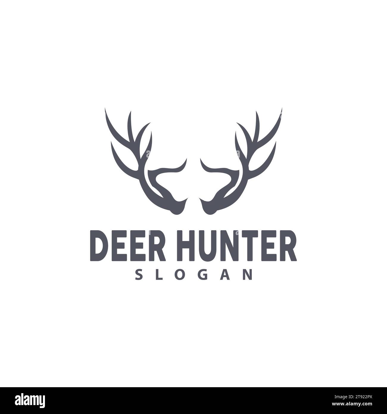 Deer Logo, Deer Hunter Vector, Forest Animal Design, Deer Antlers Retro ...