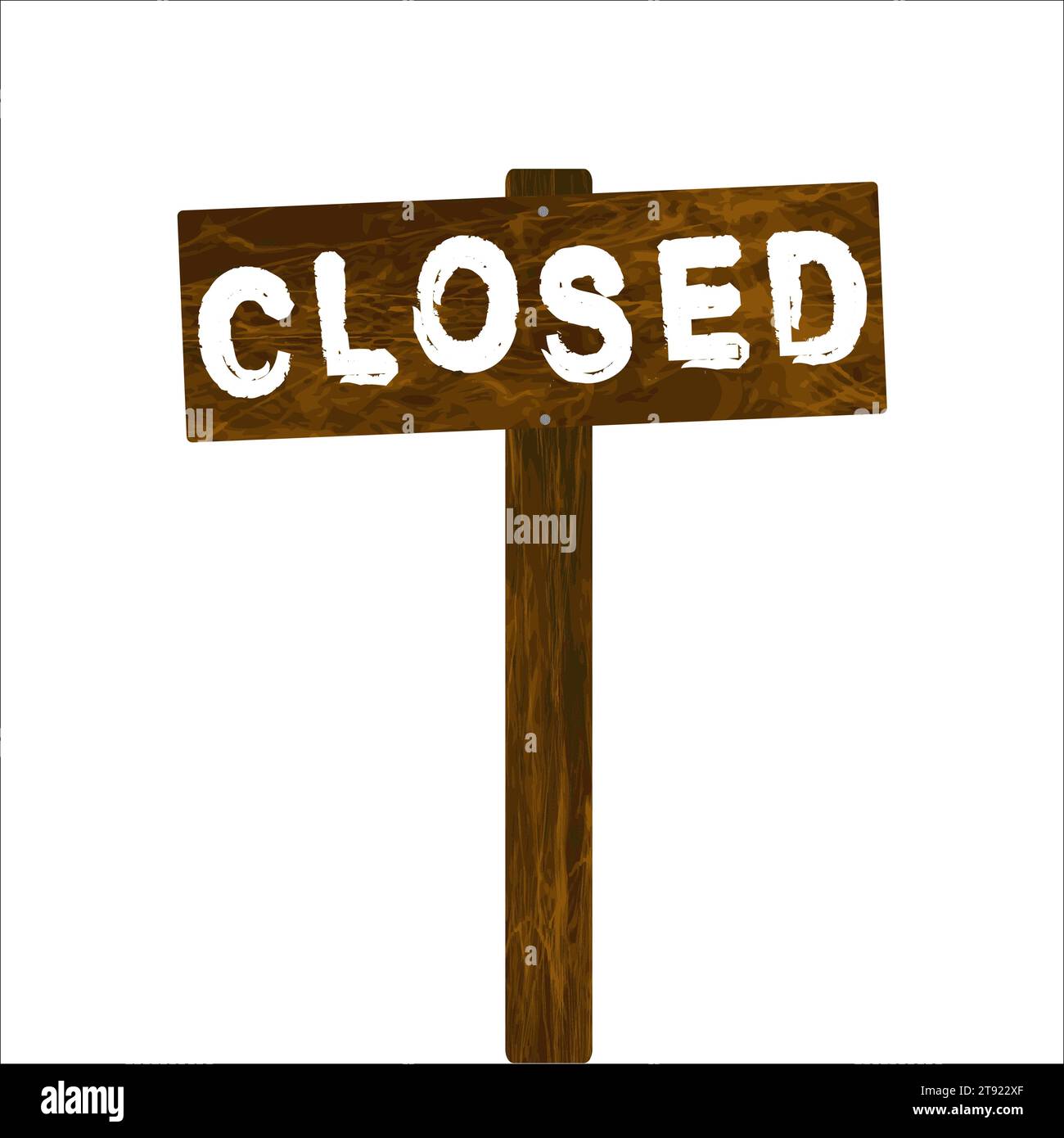 Closed wooden sign isolated on white background Stock Vector Image ...