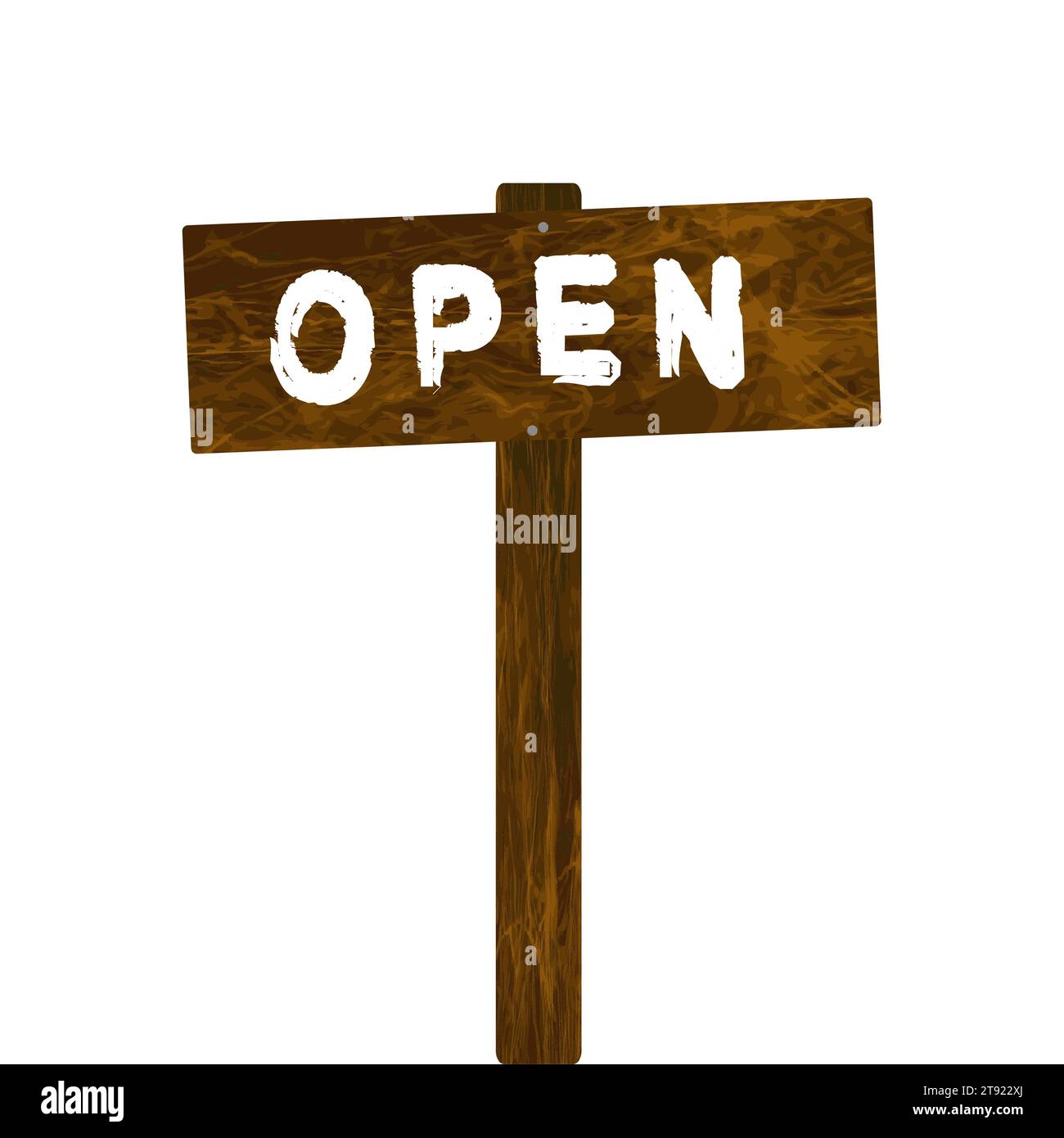 Open wooden sign isolated on white background Stock Vector Image & Art ...