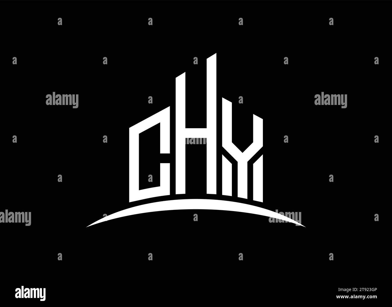 Letter CHY building vector monogram logo design template. Building ...