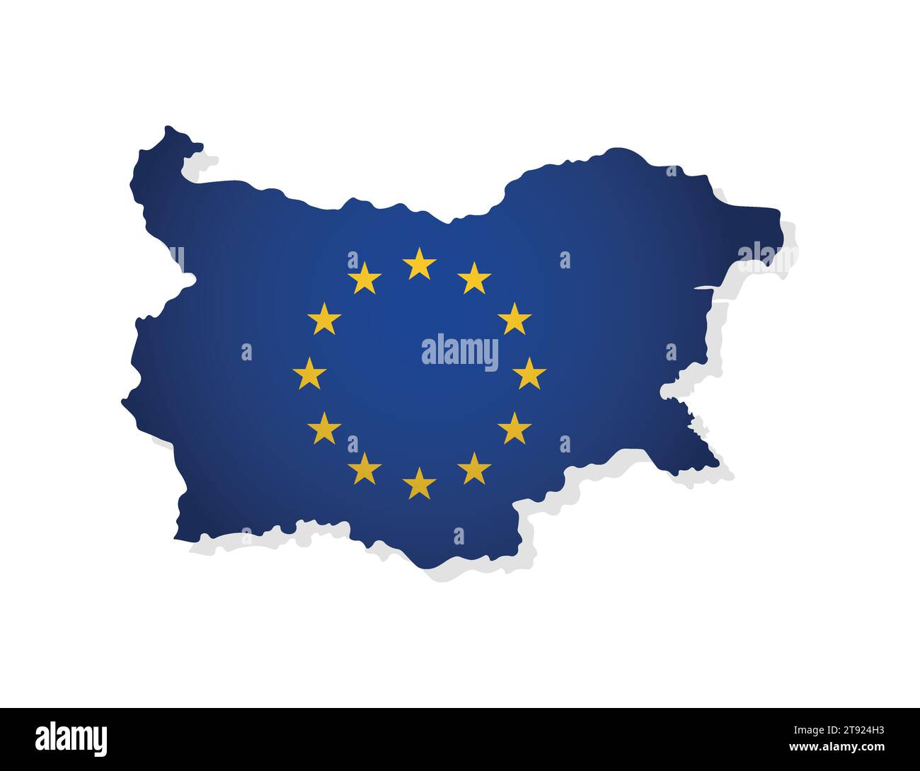 Vector illustration with isolated map of member of European Union ...