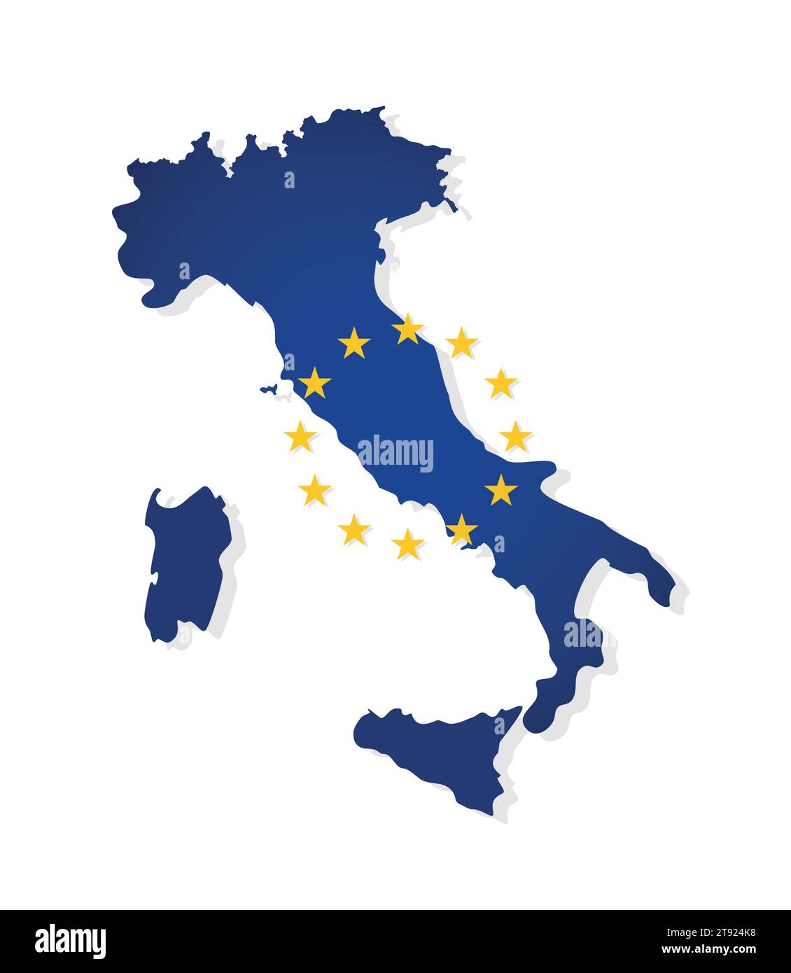 Simple blue map italy Cut Out Stock Images & Pictures - Alamy