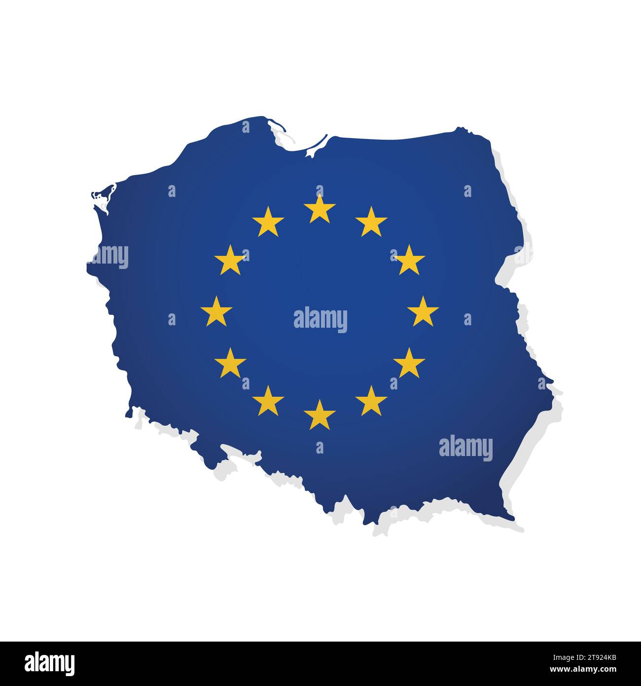 Vector illustration with isolated map of member of European Union ...