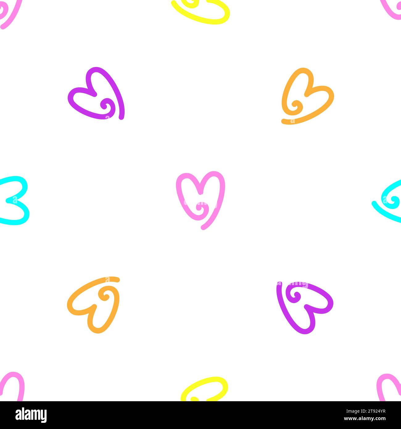 Vector bright isolated illustration with multi color heart icons ...