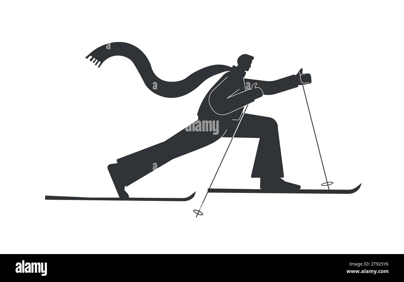 Vector isolated illustration with male character having winter training ...