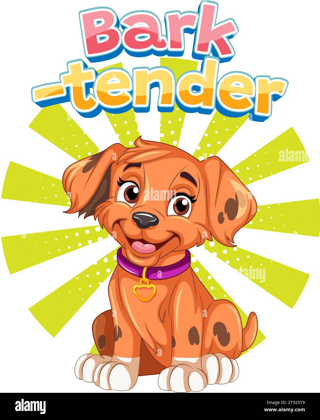 A hilarious cartoon illustration featuring a dog as a bartender Stock ...