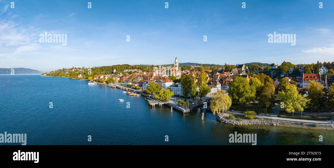 Aerial view of old town over lake constance hi-res stock photography ...