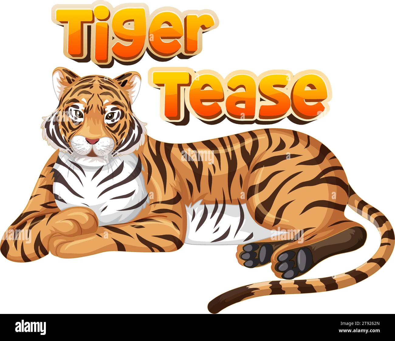 A hilarious cartoon illustration featuring a playful tiger with a funny ...