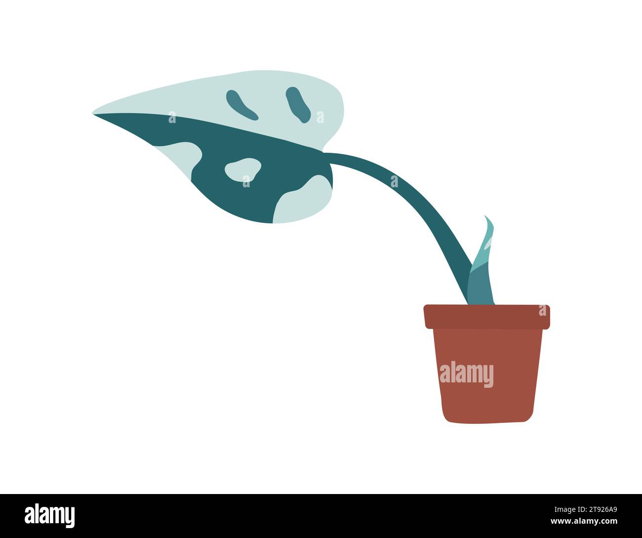 Vector flat illustration about greenery includes ceramic pot with ...