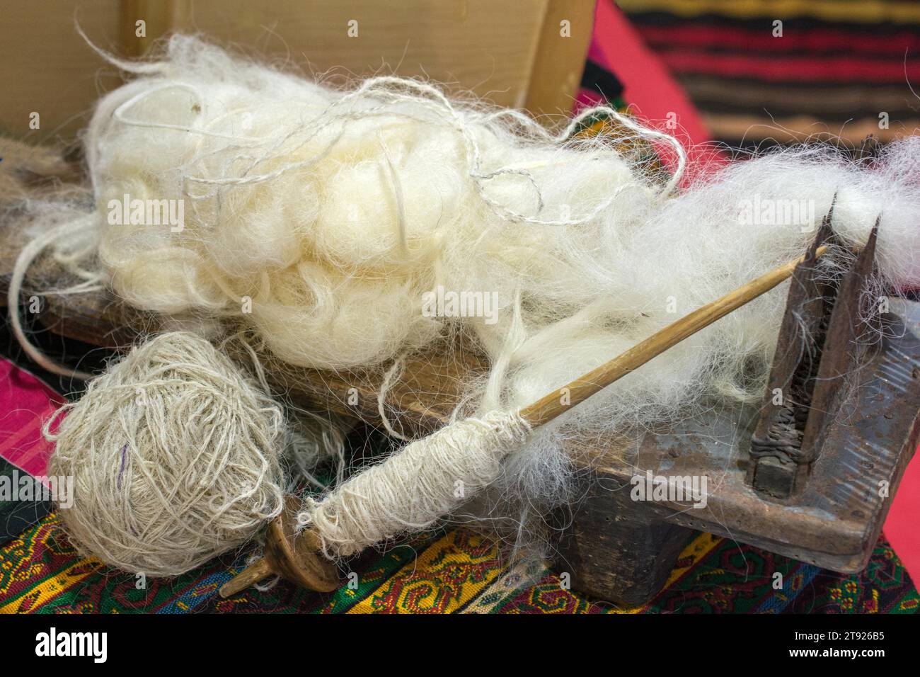 Heap of wool as a texture background Stock Photo - Alamy