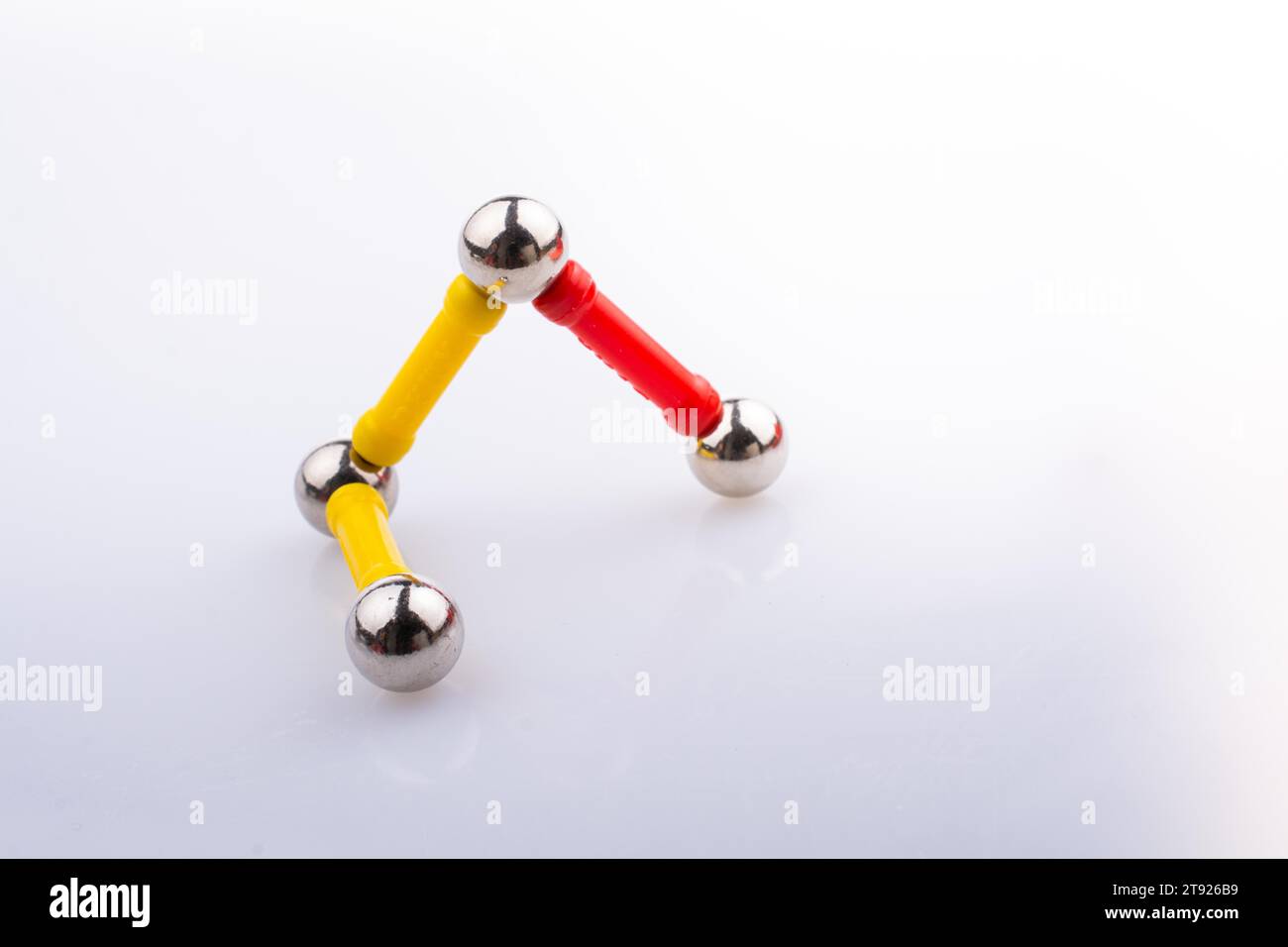 Magnet toy bars and magnetic balls on a white background Stock Photo ...