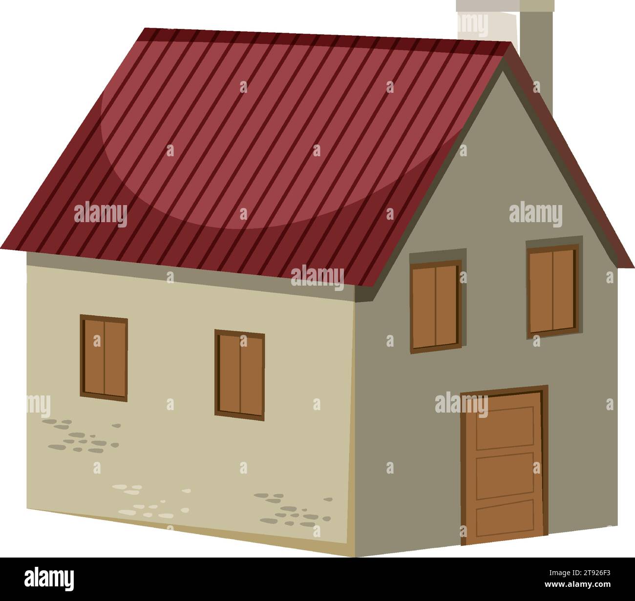 A charming old house depicted in a vector cartoon illustration Stock ...