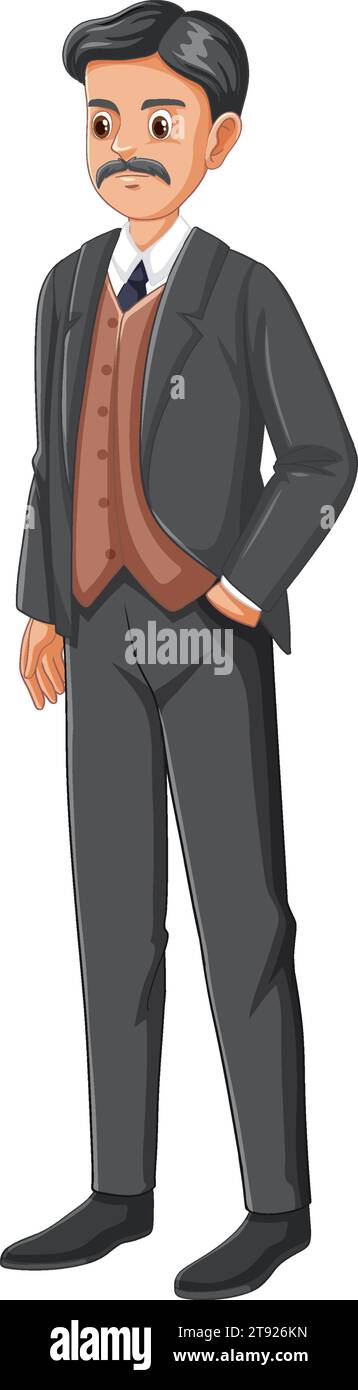 A vector illustration of a middle-aged man wearing a suit Stock Vector ...