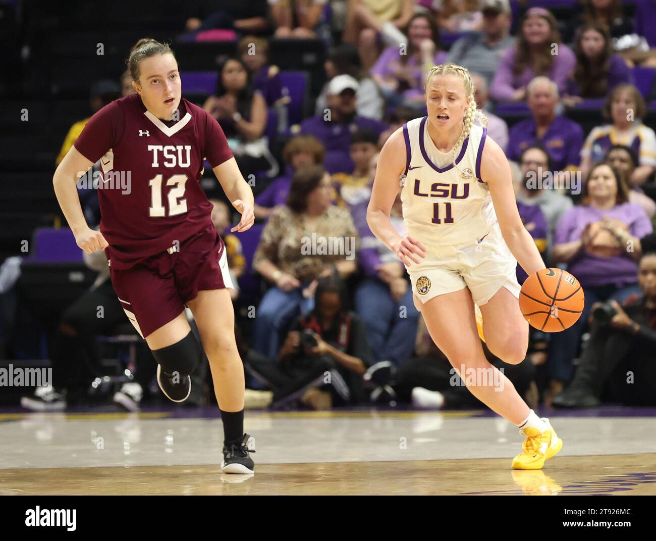 Baton Rouge, USA. 21st Nov, 2023. LSU Lady Tigers guard Hailey Van Lith ...