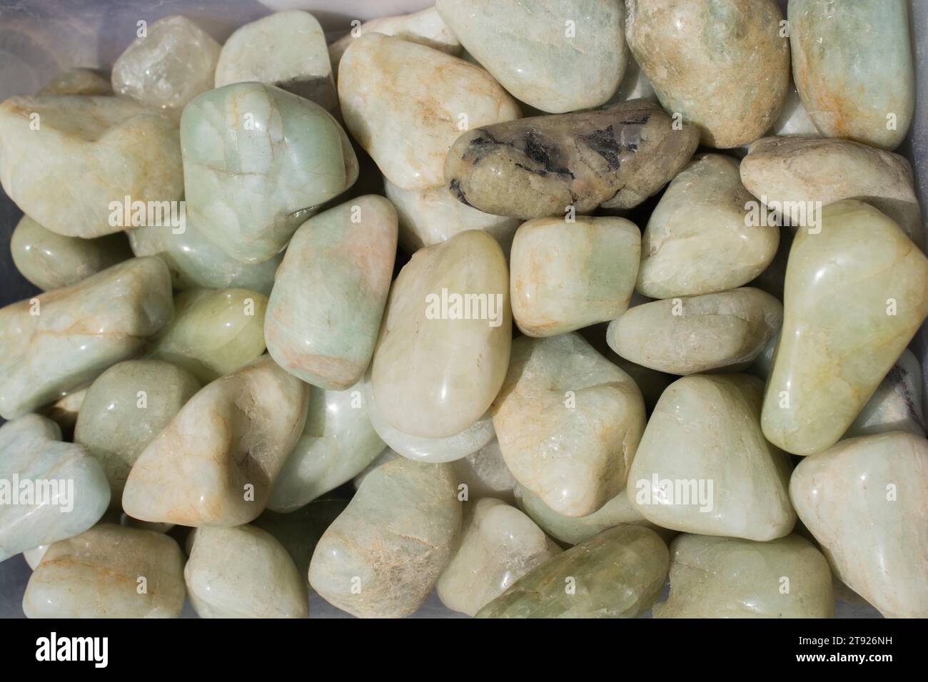 Aquamarine (blue beryl) gem stone as natural mineral rock specimen ...