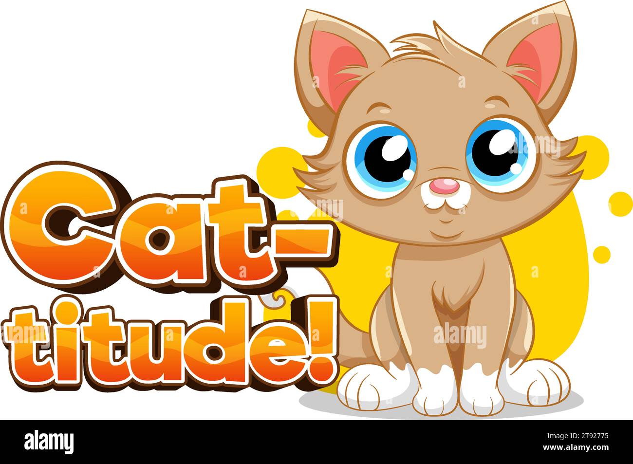 A humorous cartoon illustration showcasing the sassy attitude of a cat ...