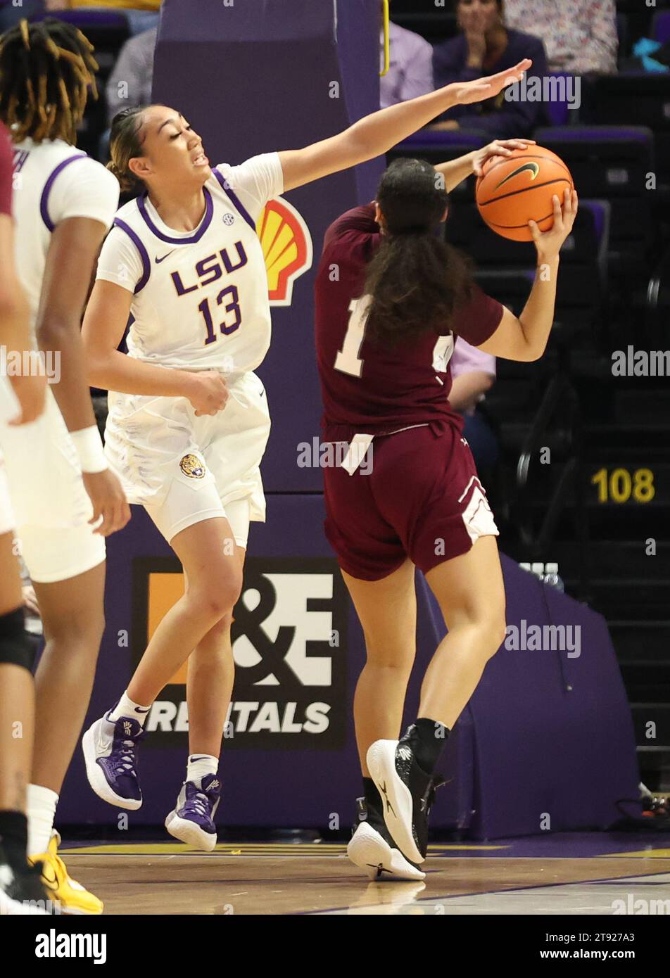 Baton Rouge, USA. 21st Nov, 2023. LSU Lady Tigers guard Last-Tear Poa ...