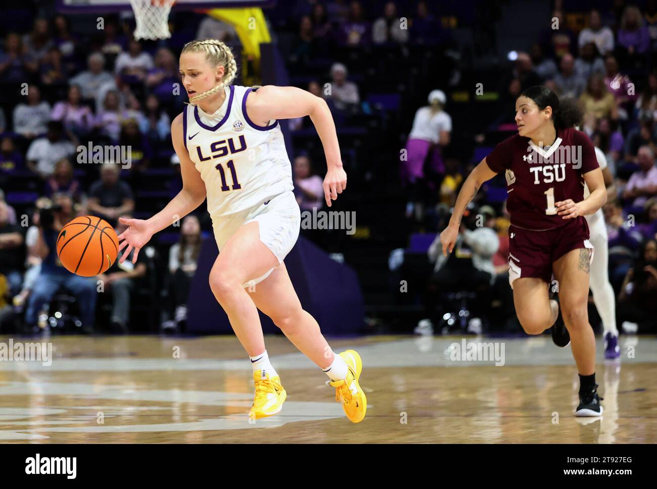 Baton Rouge, USA. 21st Nov, 2023. LSU Lady Tigers guard Hailey Van Lith ...