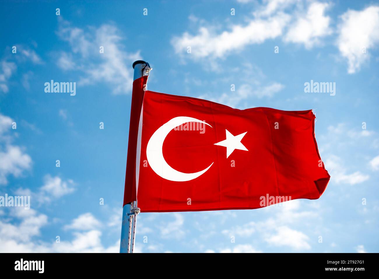 Turkish flag on mast hi-res stock photography and images - Alamy