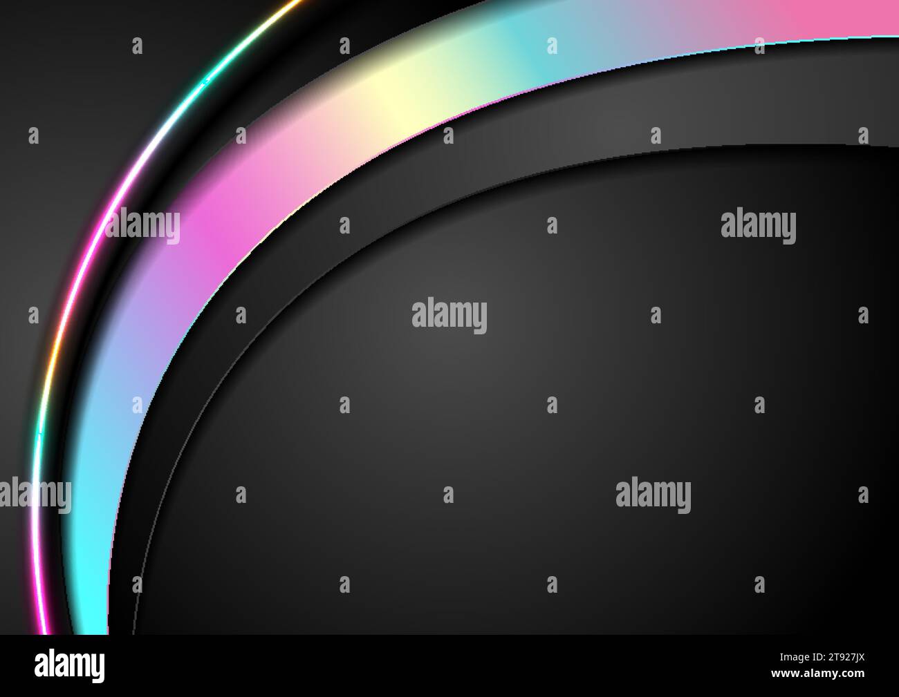 Abstract black corporate background with holographic waves. Modern ...