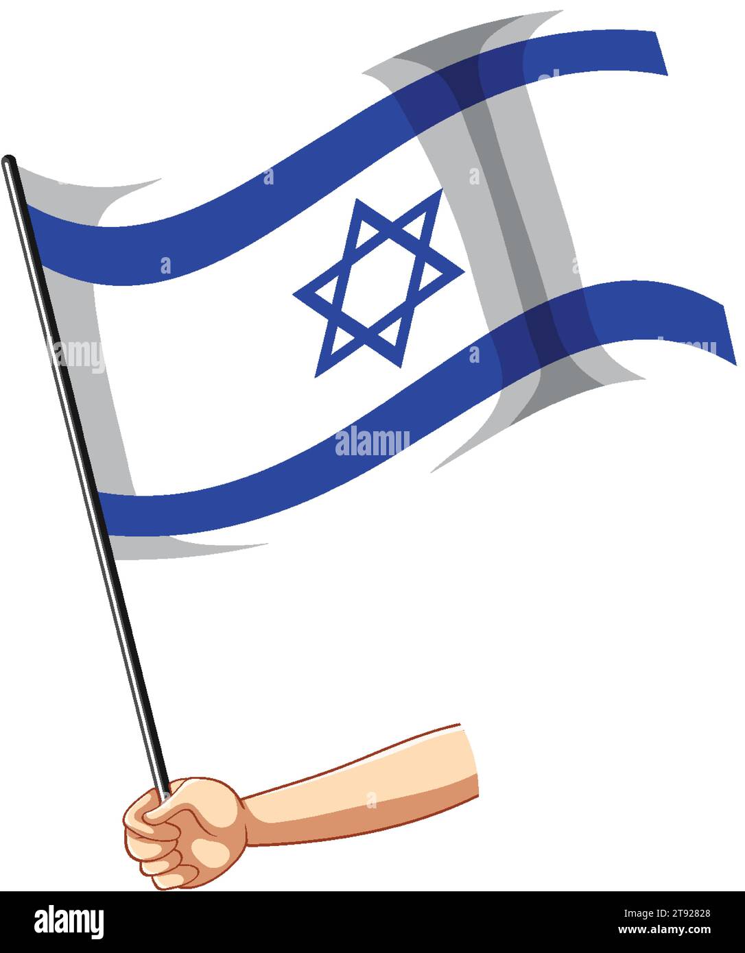 Illustrated human hand holding Israel flag for banner Stock Vector ...