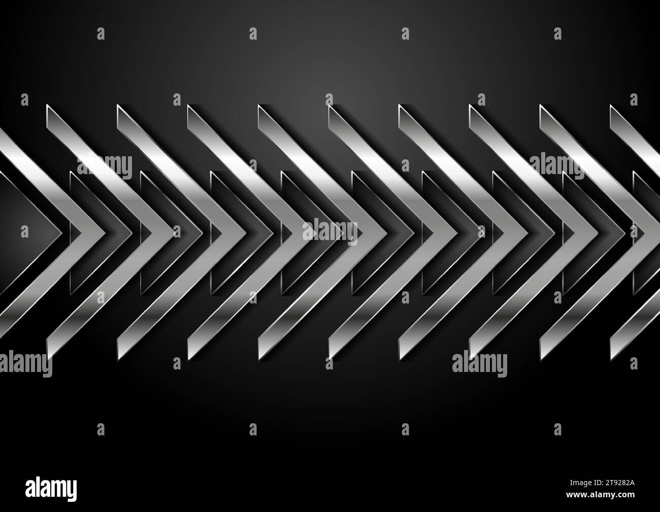 Technology abstract background with metallic silver arrows. Vector ...
