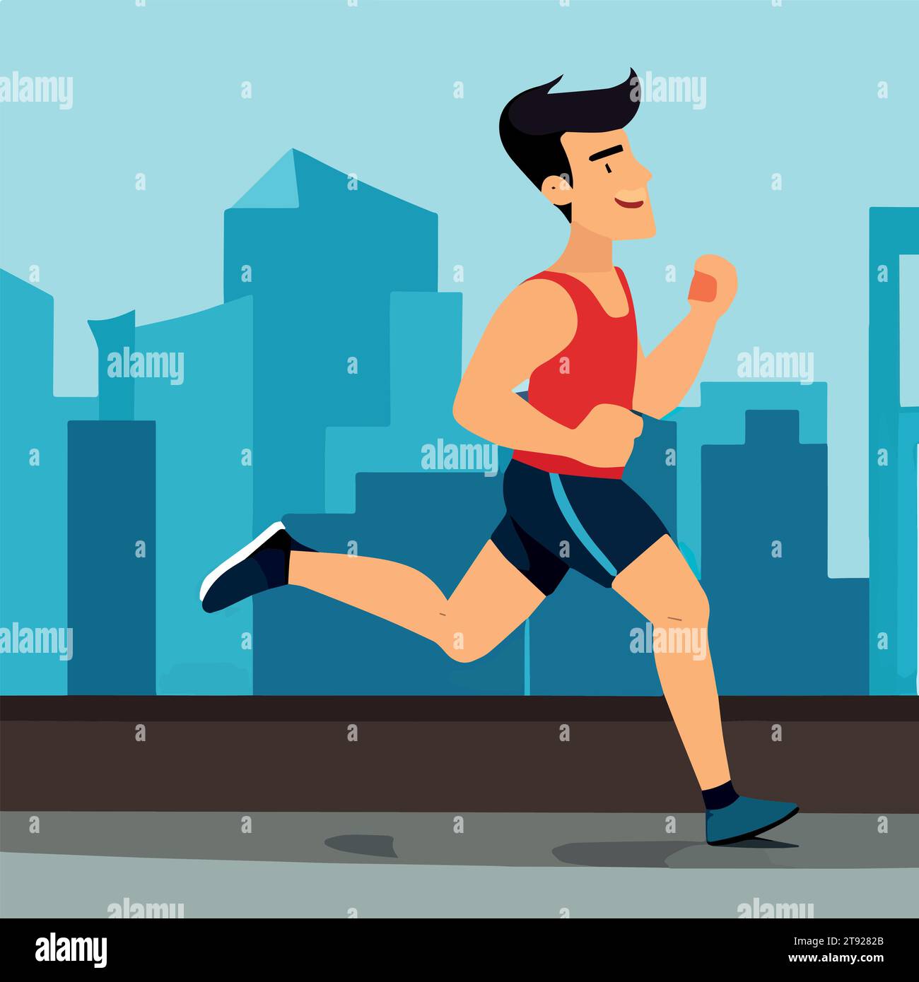 Cartoon illustration determined man walking hi-res stock photography ...
