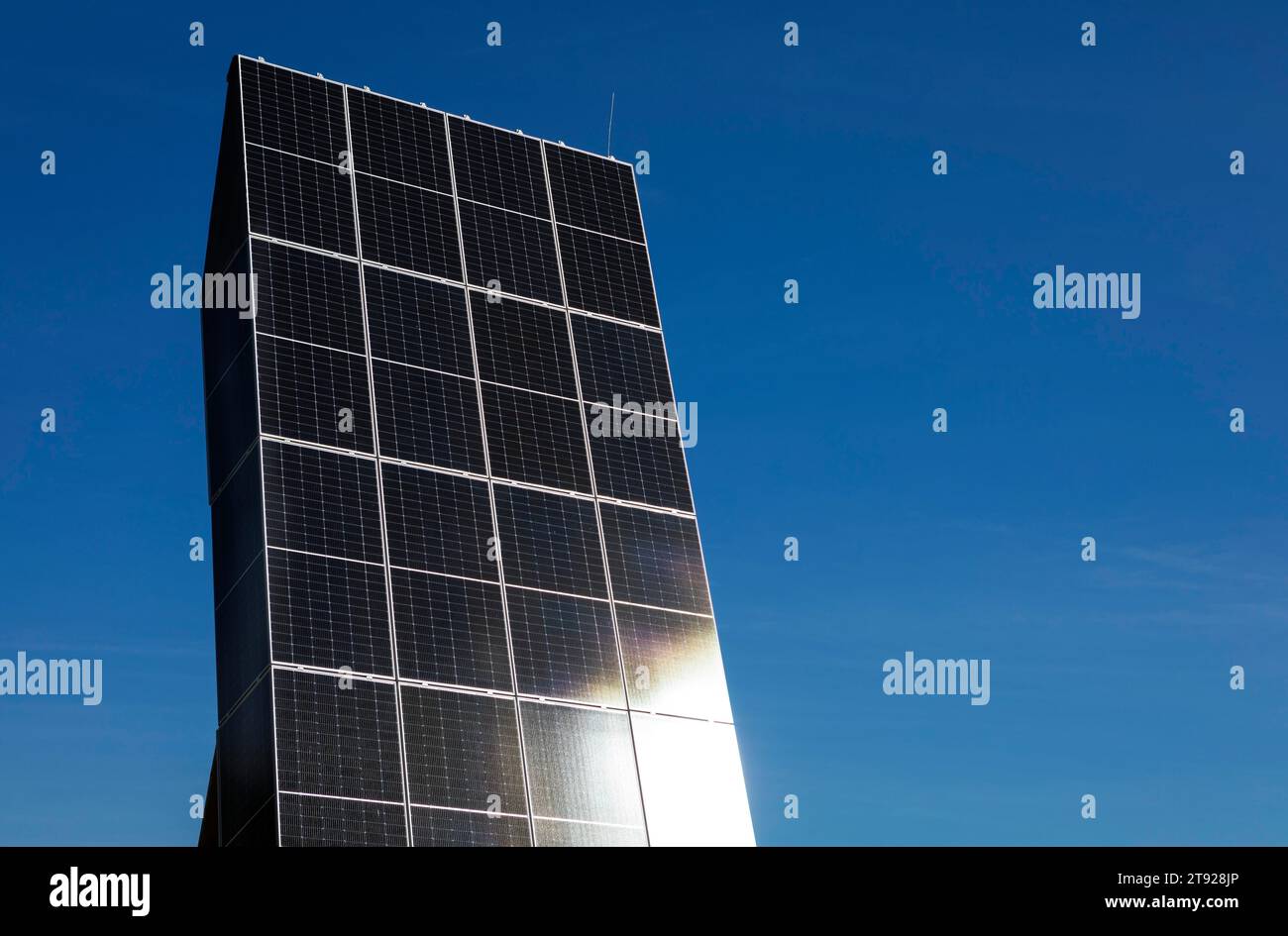 Solar collectors of a photovoltaic system, solar tower on the Gerlitzen ...