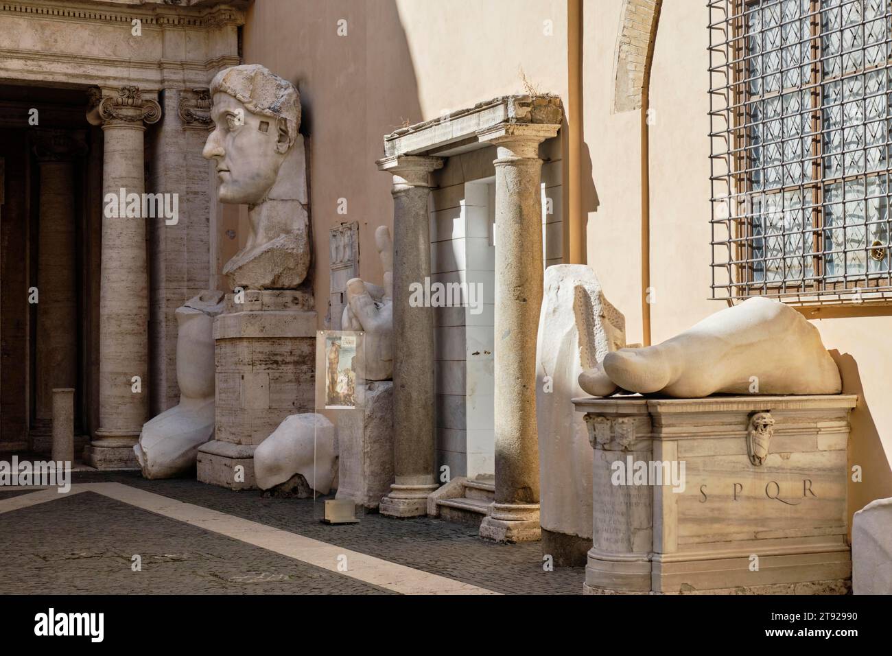 Remains of the Roman colossal statue of Emperor Constantine, Palazzo ...