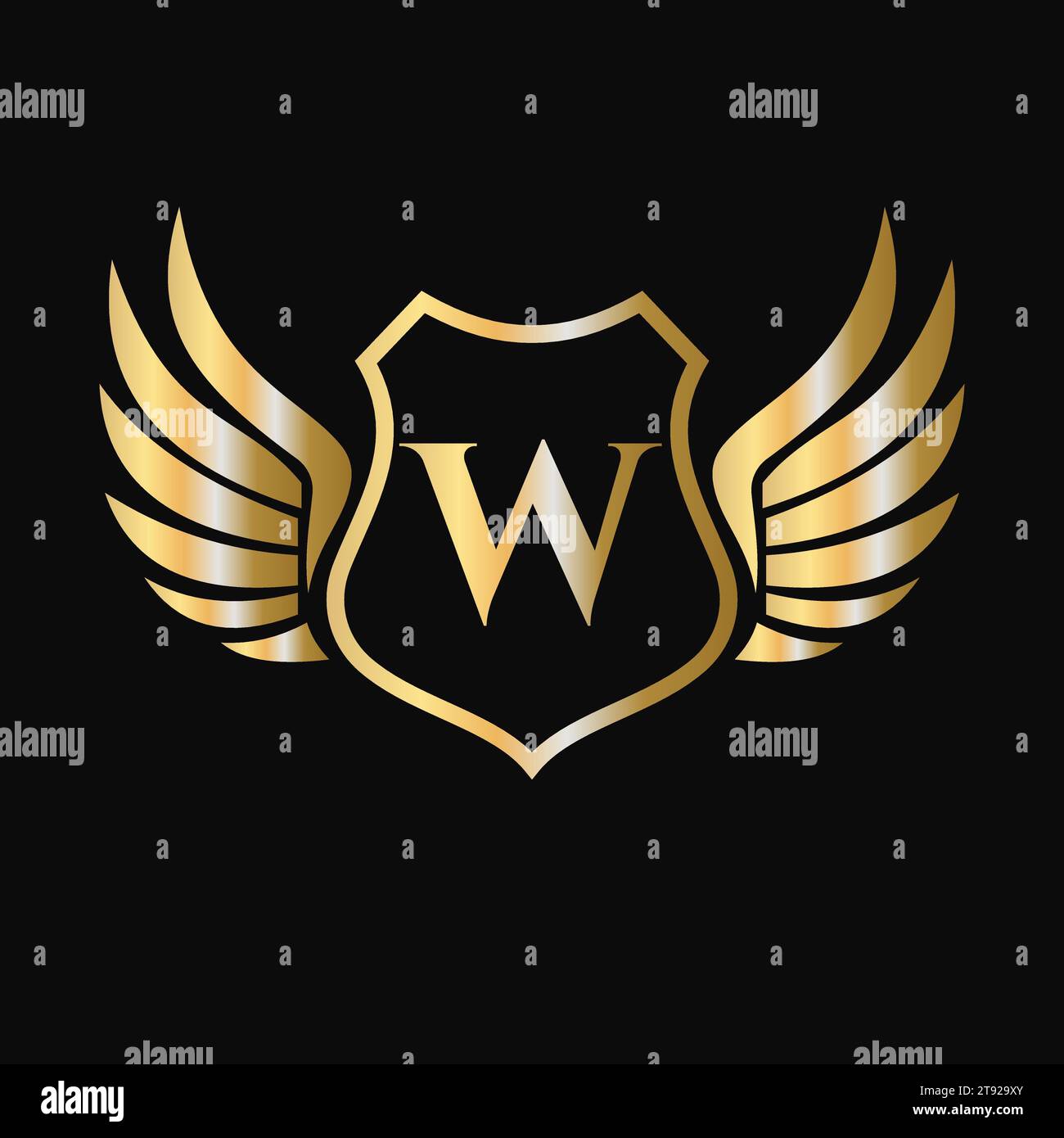 Win Logo On Letter W With Shield Symbol. Transportation Logotype Stock ...