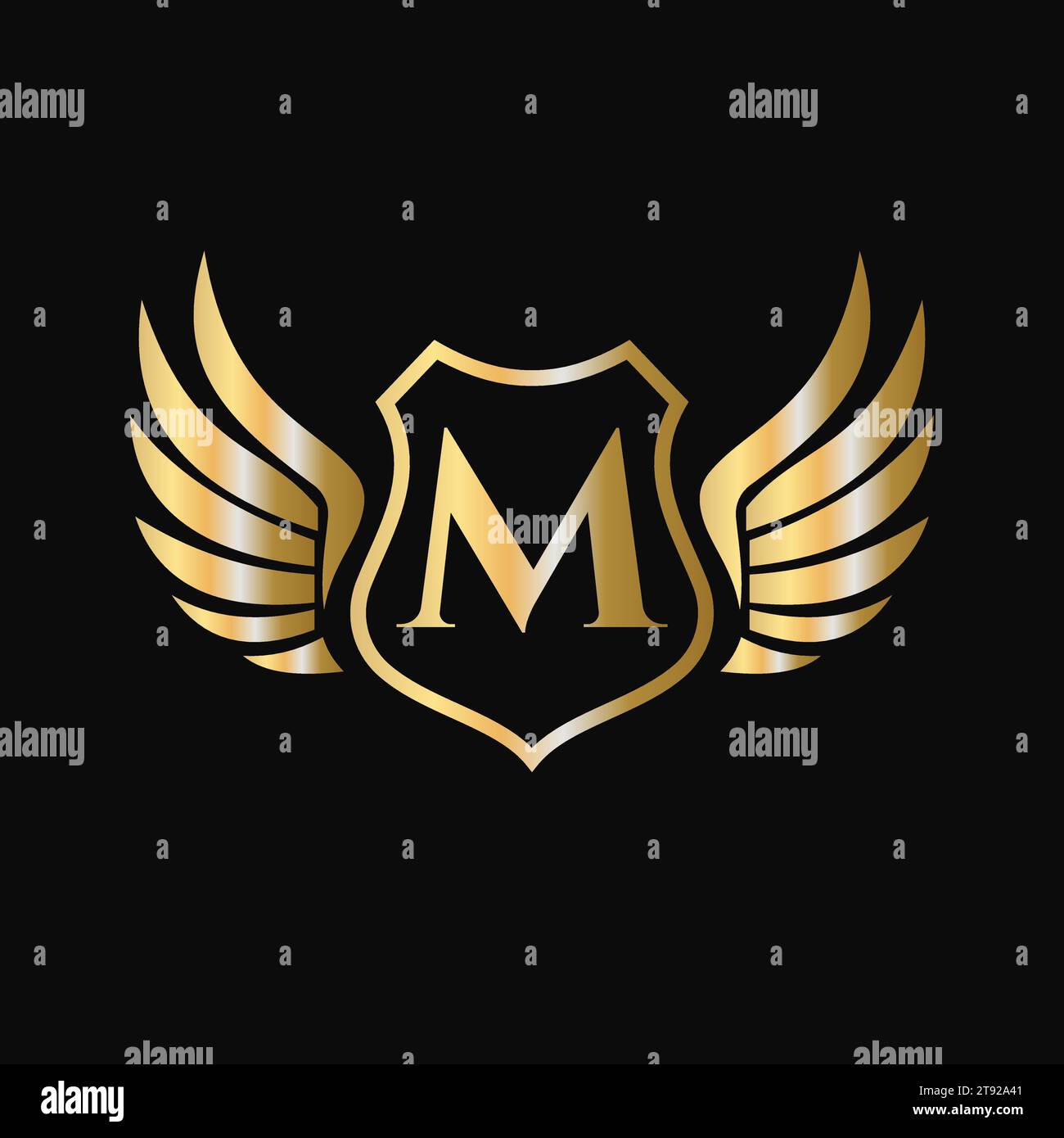 Win Logo On Letter M With Shield Symbol. Transportation Logotype Stock ...