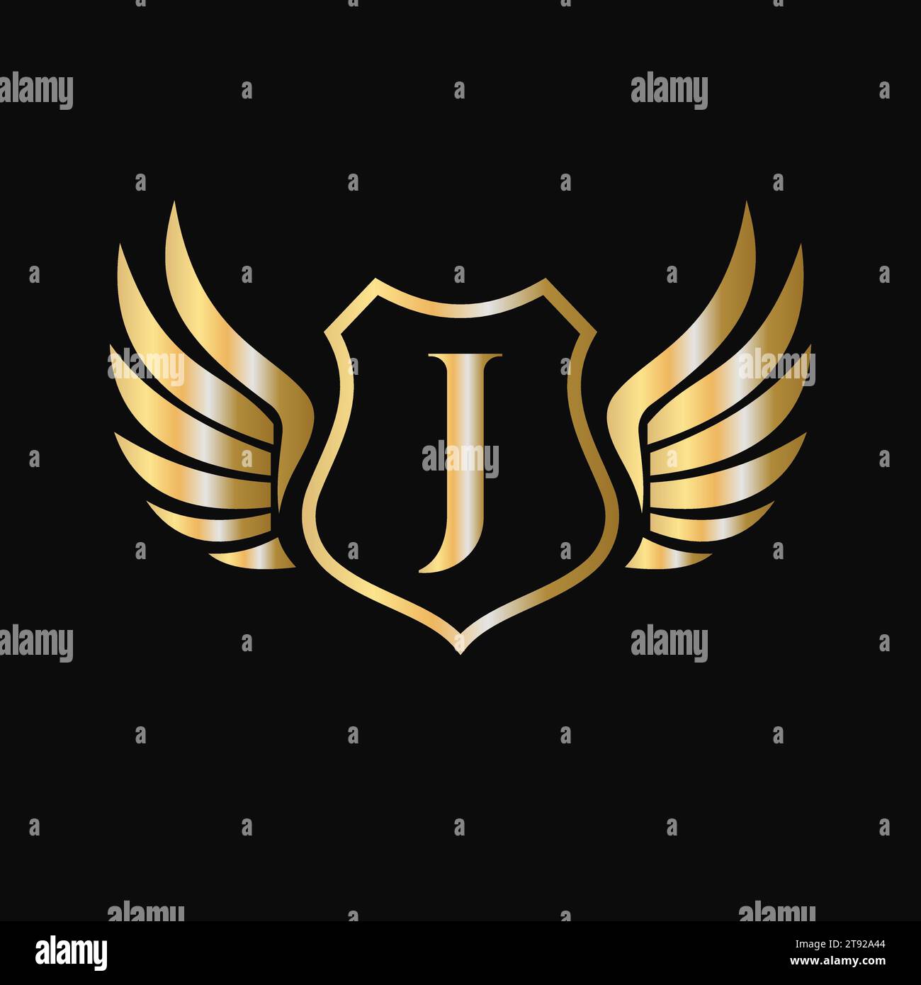 Win Logo On Letter J With Shield Symbol. Transportation Logotype Stock ...